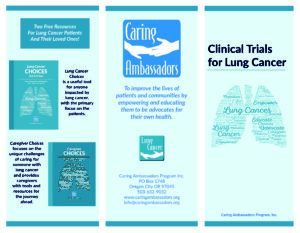 Clinical Trials for Lung Cancer Brochure | Caring Ambassadors Lung ...