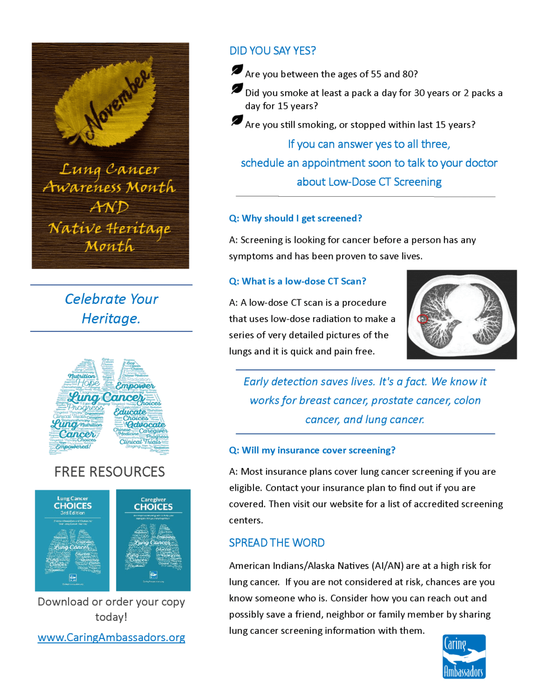 Lung Cancer Screening | Caring Ambassadors Lung Cancer Program